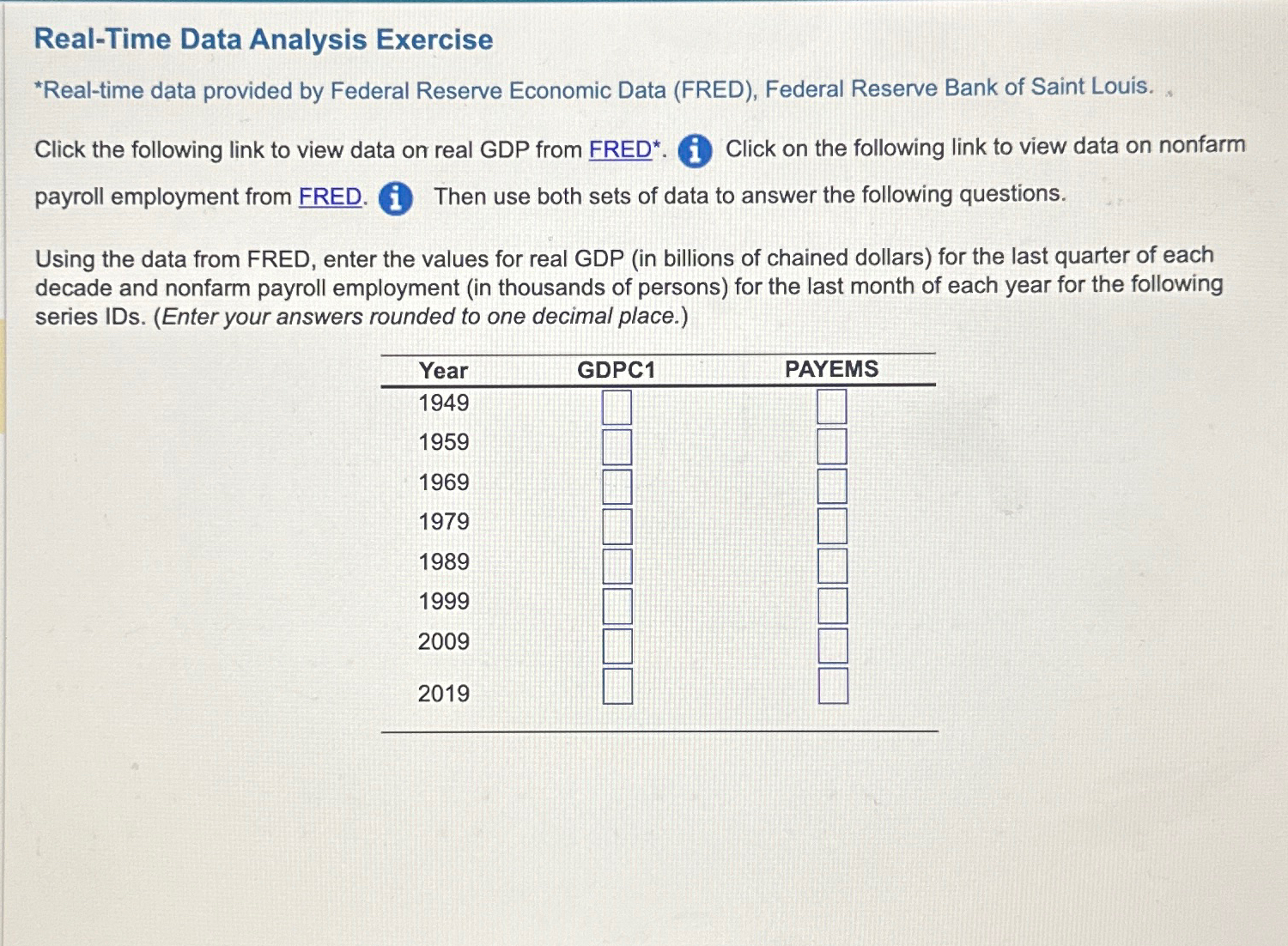 Solved Real-Time Data Analysis Exercise?*** ﻿Real-time data | Chegg.com