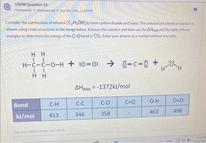 Solved Consider the combustion of ethanol (C2H5OH) to form | Chegg.com