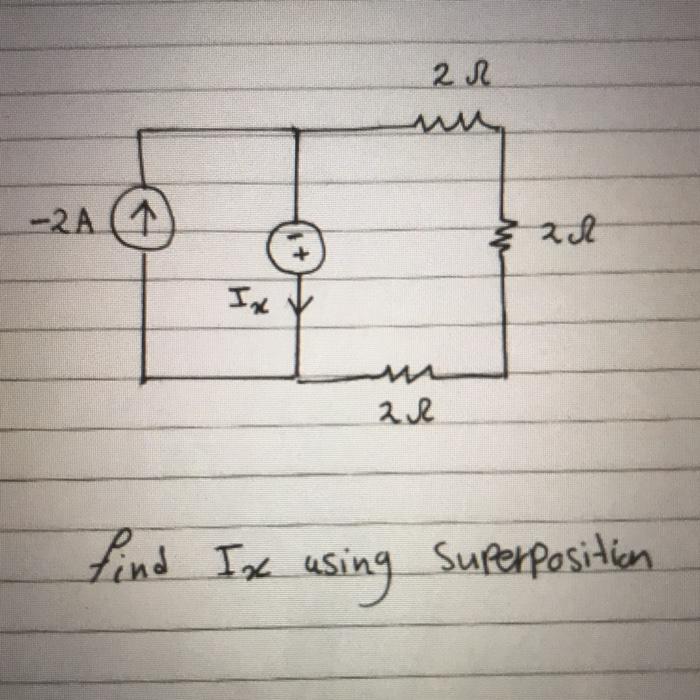 Solved 22 -2A (1 zat Ix m ar find Ix Ix using superposition | Chegg.com