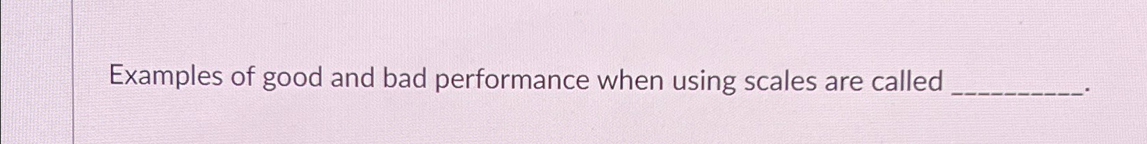 Solved Examples of good and bad performance when using | Chegg.com