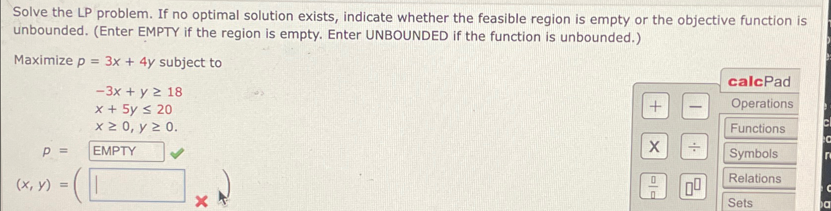Solved Solve the LP problem. If no optimal solution exists, | Chegg.com