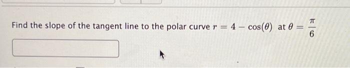 Solved Find the slope of the tangent line to the polar curve | Chegg.com