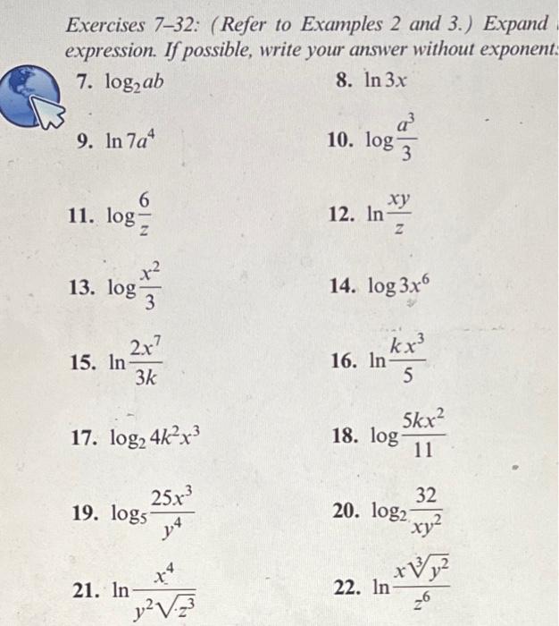 Solved Exercises 7-32: (Refer to Examples 2 and 3.) Expanc | Chegg.com