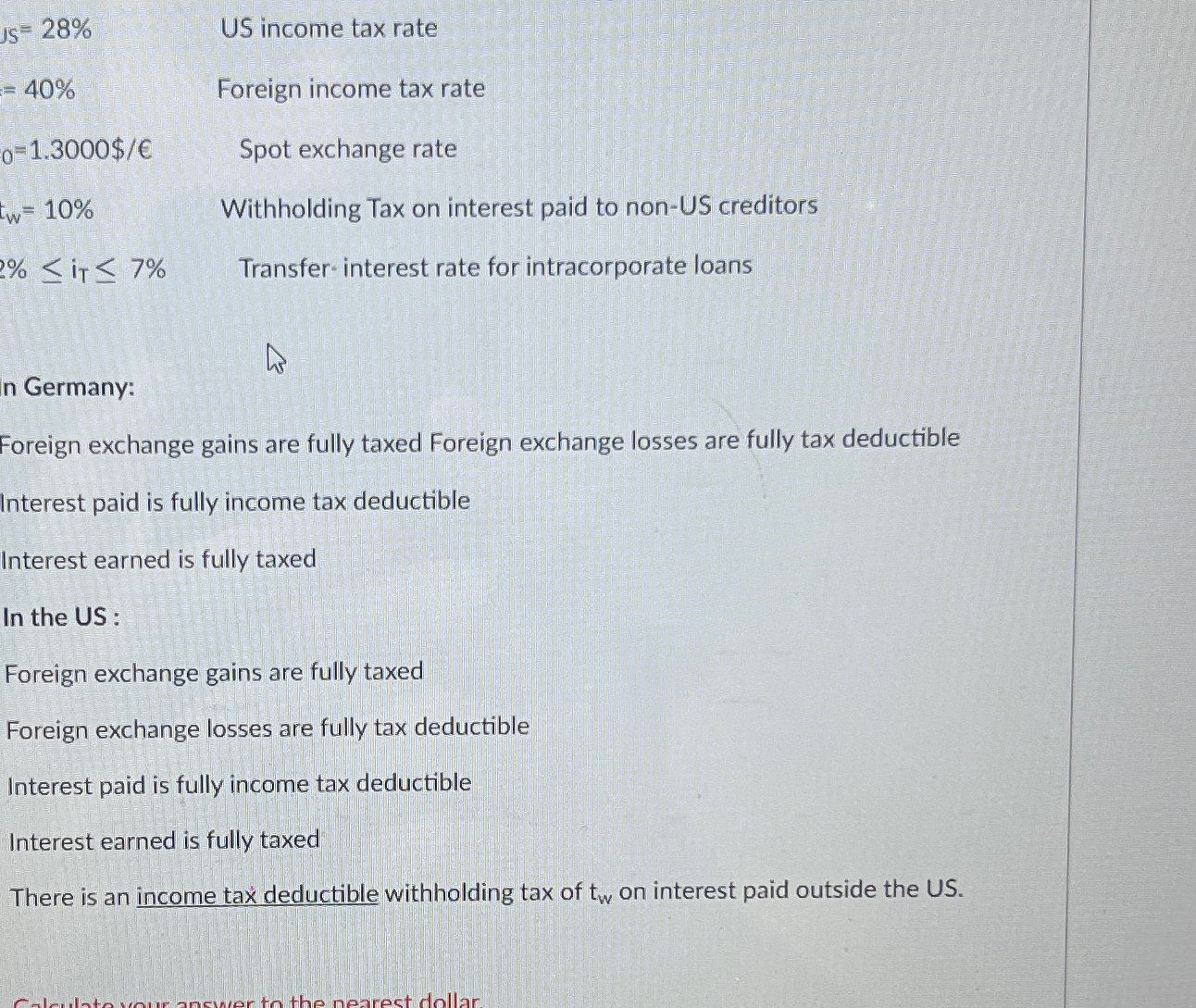 Solved \\\\table[[JS =28%,US income tax rate],[=40%,Foreign | Chegg.com