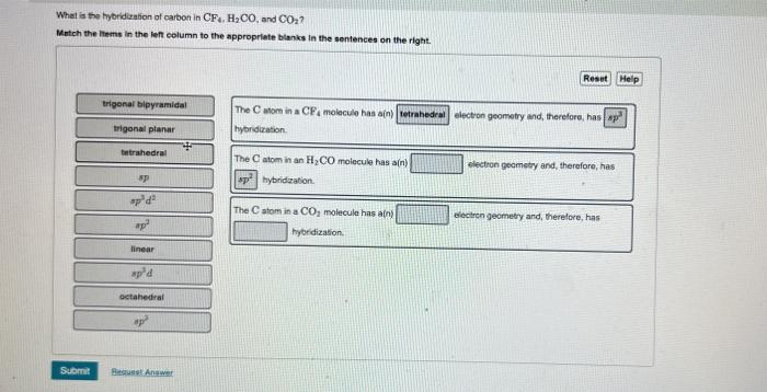 Solved What is the tyoridization of carbon in CF4,H2CO4 and | Chegg.com