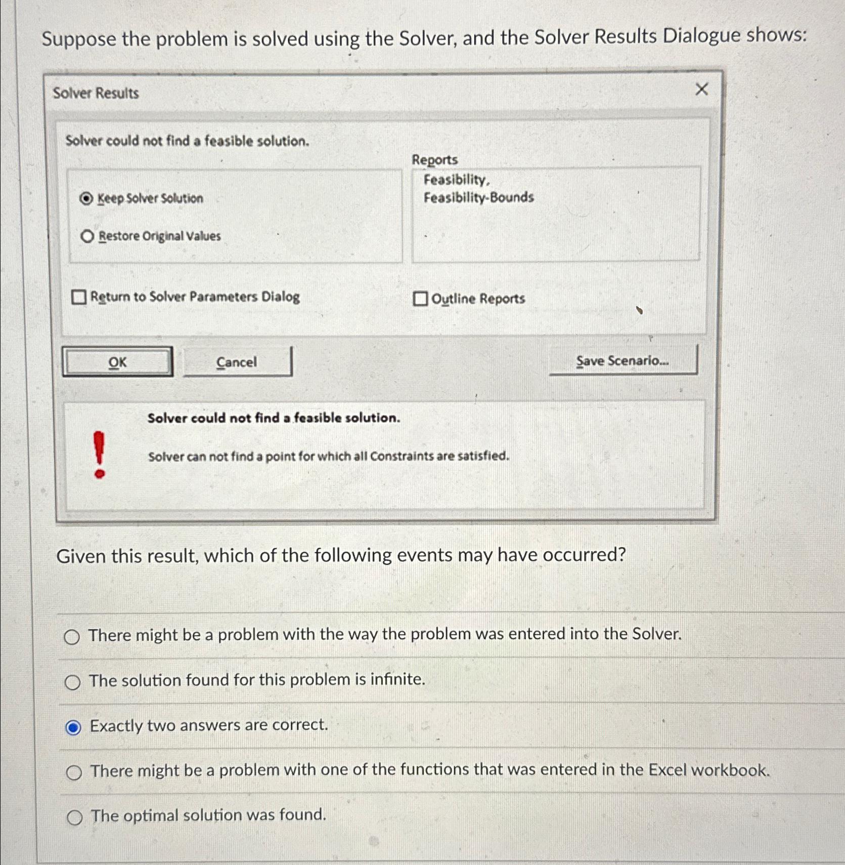 Solved Suppose the problem is solved using the Solver, and | Chegg.com