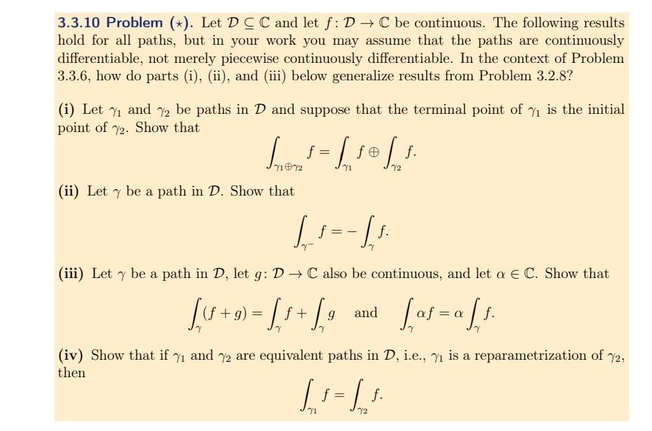 3.3.10 Problem (⋆). Let D⊆C and let f:D→C be | Chegg.com