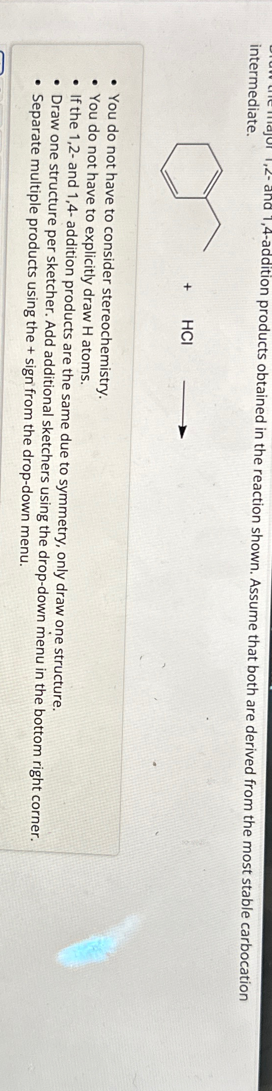 Solved intermediate.and 1,4-addition products obtained in | Chegg.com