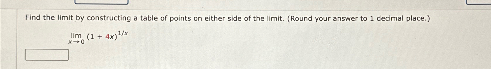 Solved Find the limit by constructing a table of points on | Chegg.com