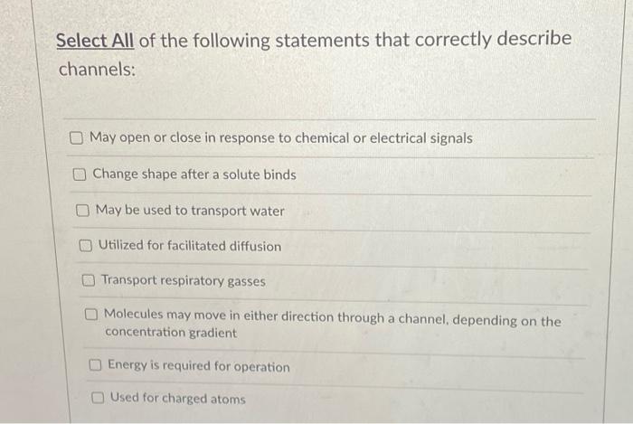 Solved Select All of the following statements that correctly | Chegg.com