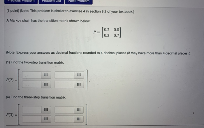 Solved PIEVIOUS FTUDIm From LISU Next Problem (1 point) | Chegg.com