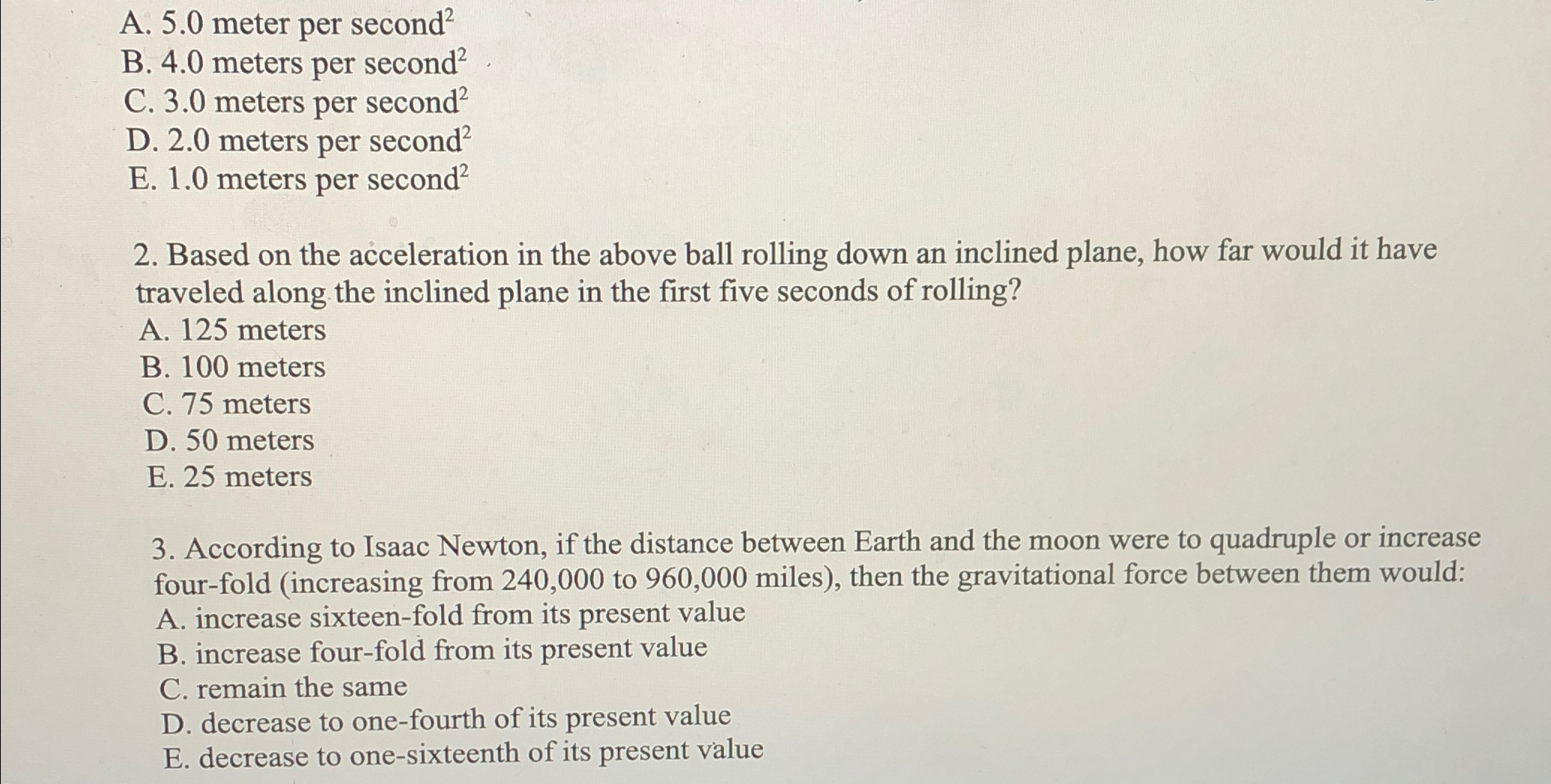 Solved A. 5.0 ﻿meter per second ?2B. 4.0 ﻿meters per second | Chegg.com