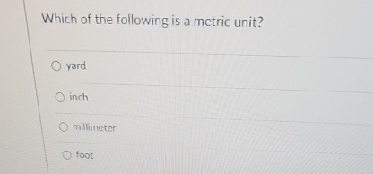 Solved Which of the following is a metric | Chegg.com