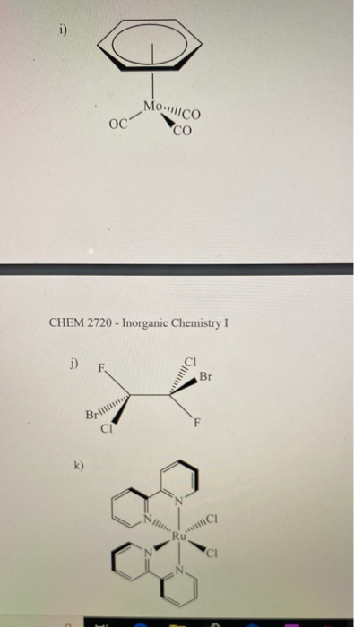 Solved MOCO CHEM 2720 - Inorganic Chemistry I j) Rc | Chegg.com