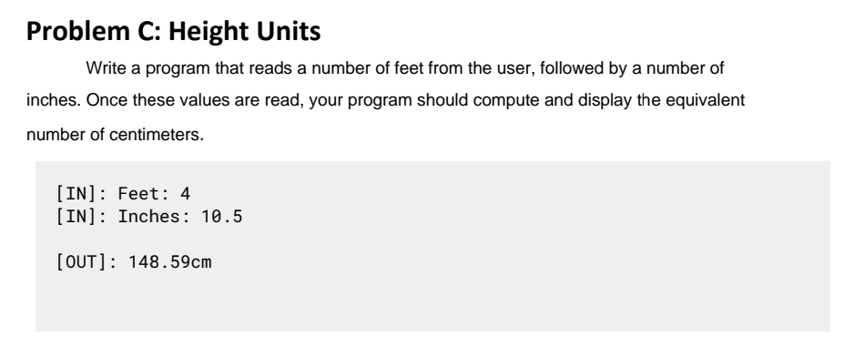 Solved create a python code for the given problem.Problem C: | Chegg.com