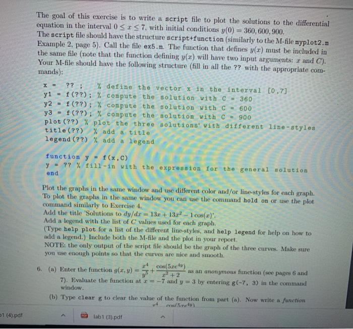Solved EXERCIN You will send to end there the of your MATLAB | Chegg.com