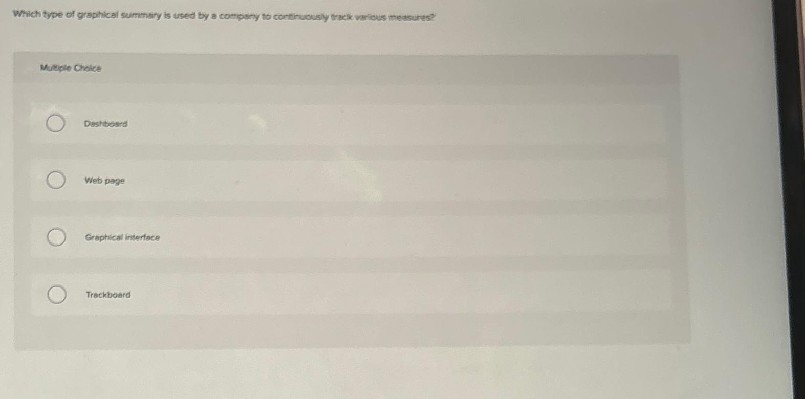 Solved Which type of graphical summary is used by a company | Chegg.com