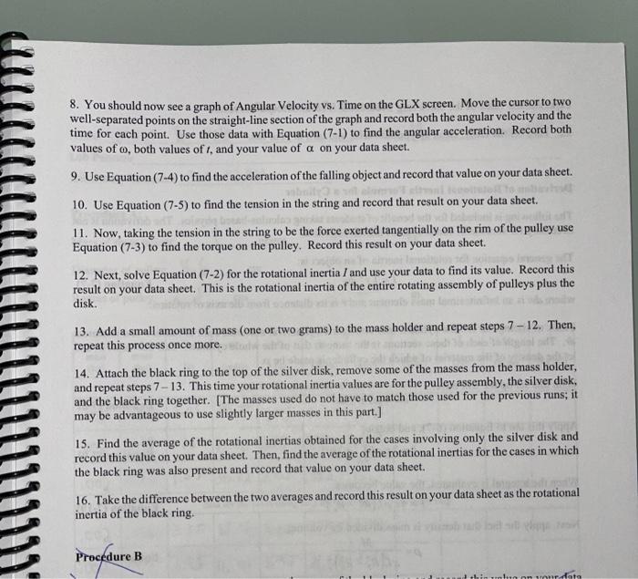 Solved Experiment 7. Rotation, need help with finishing the | Chegg.com