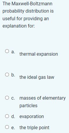 Solved The Maxwell-Boltzmannprobability distribution | Chegg.com