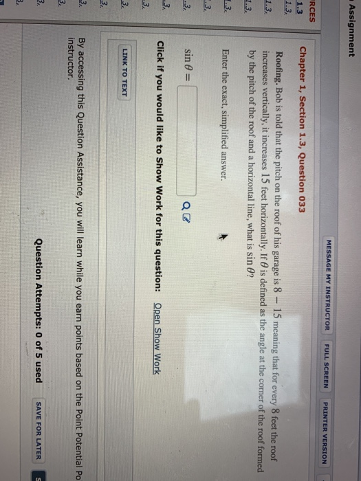 Solved Assignment MESSAGE MY INSTRUCTOR FULL SCREEN PRINTER | Chegg.com