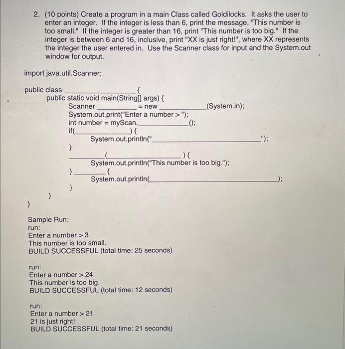 Solved (3 points) Given the class definition, put "I" in the | Chegg.com