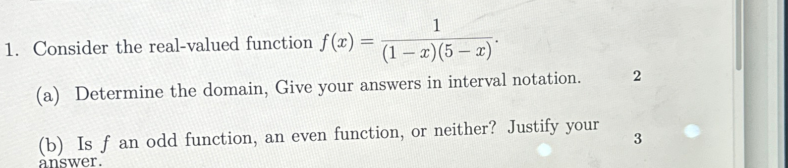 Solved Consider the real-valued function | Chegg.com