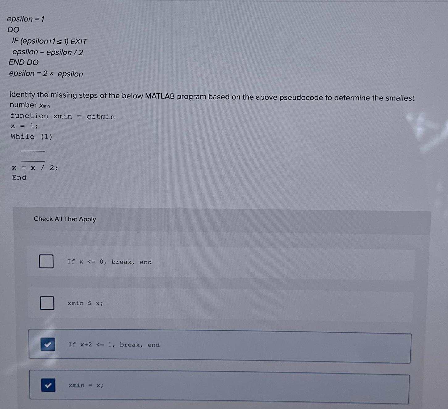 Solved epsilon =1DOIF (epsilon+1 ≤1 ) ﻿EXITepsilon = | Chegg.com