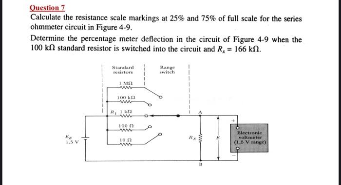 Solved Question 7 Calculate the resistance scale markings at | Chegg.com