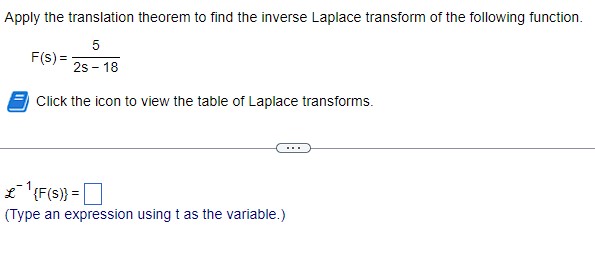 Solved Apply the translation theorem to find the inverse | Chegg.com