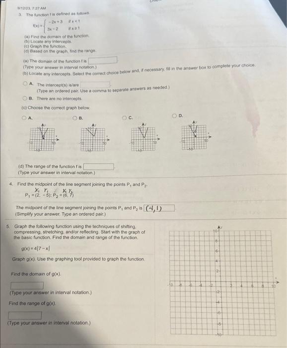 9/12/23, 7:27 AM 3. The function f is defined as | Chegg.com