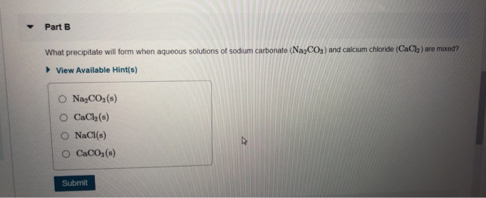 Solved Part A Consider the following ionic compounds CaCO3, | Chegg.com
