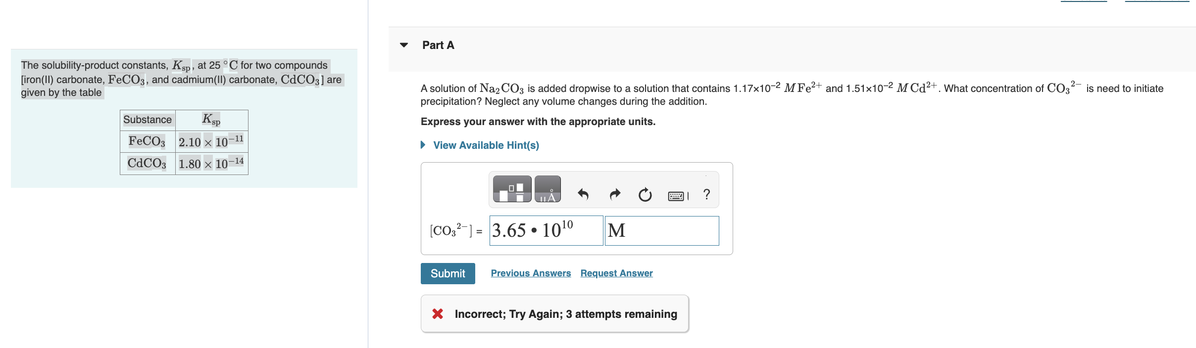 Solved The solubility-product constants, Ksp , ﻿at 25°C ﻿for | Chegg.com