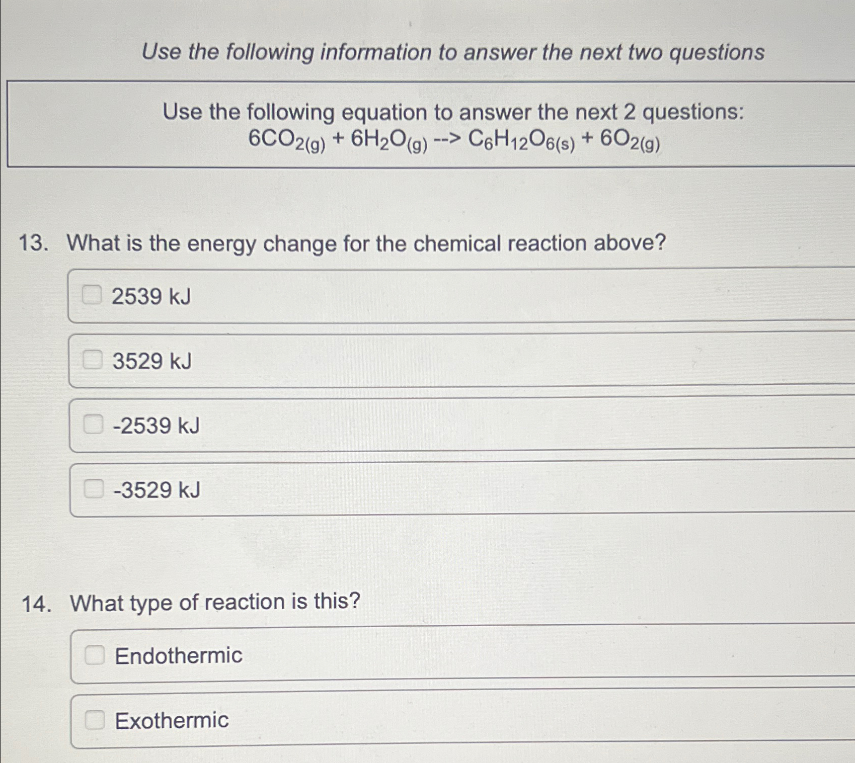 Solved Use the following information to answer the next two | Chegg.com