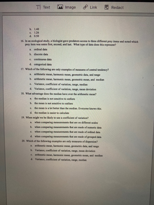 Solved Biology 3000, Biometrics Homework #1 Instructions: | Chegg.com