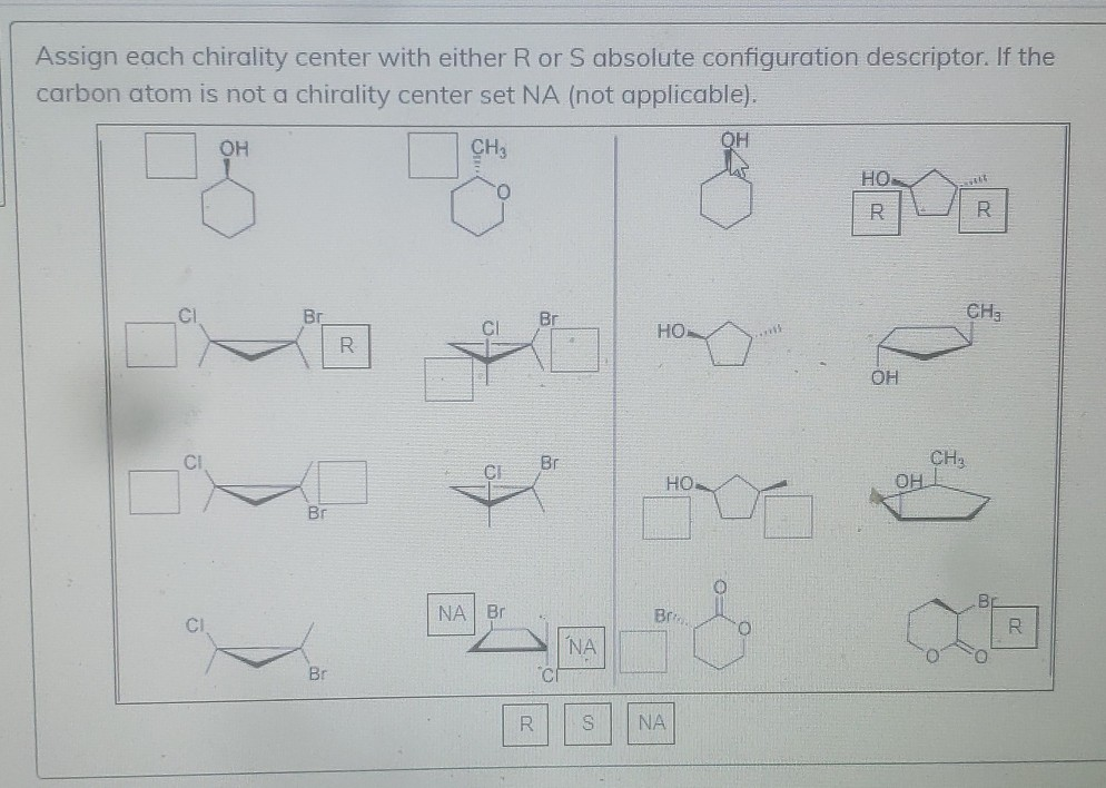 Solved Assign each chirality center with either Ror S | Chegg.com