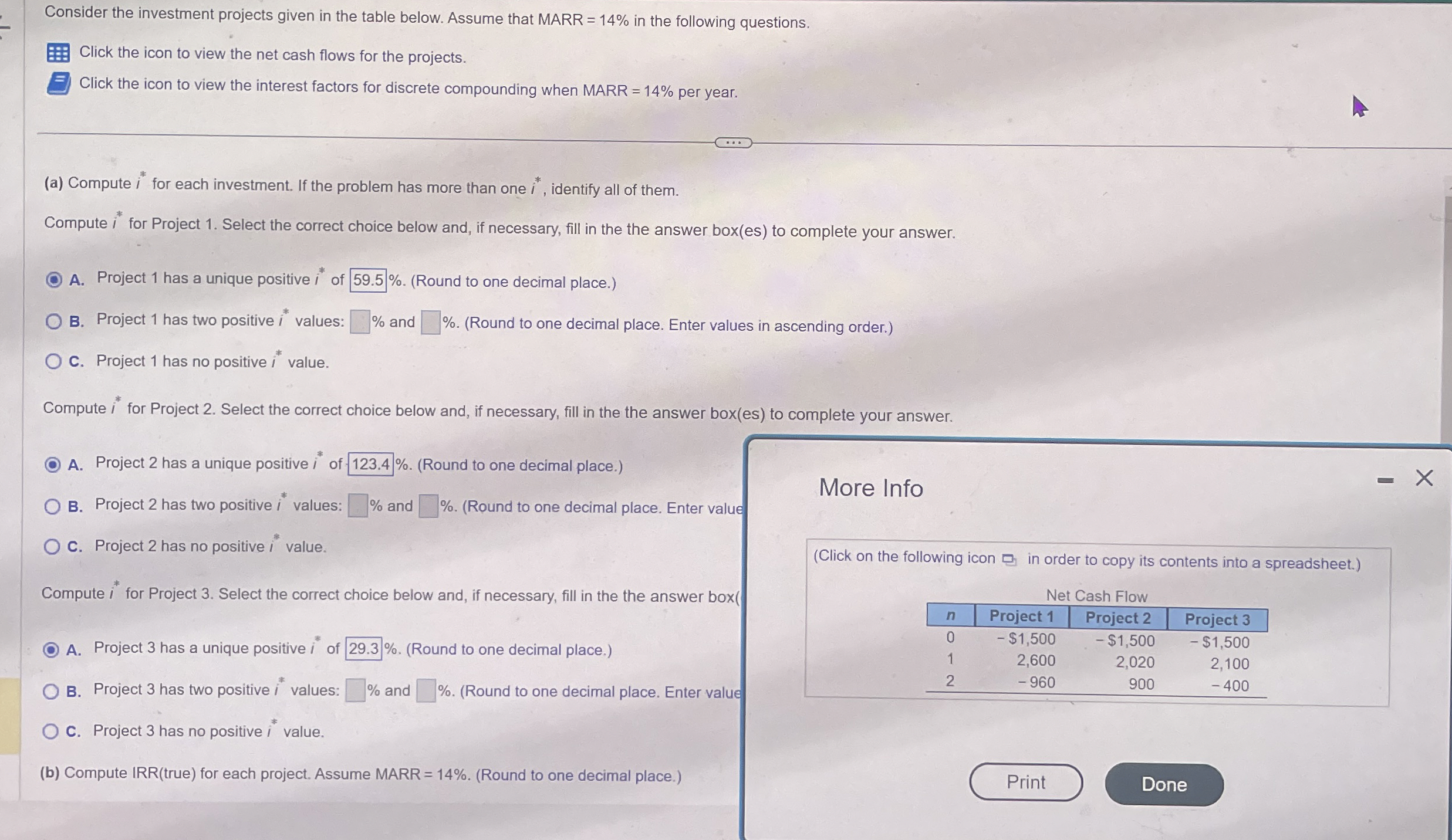 Solved Consider the investment projects given in the table | Chegg.com
