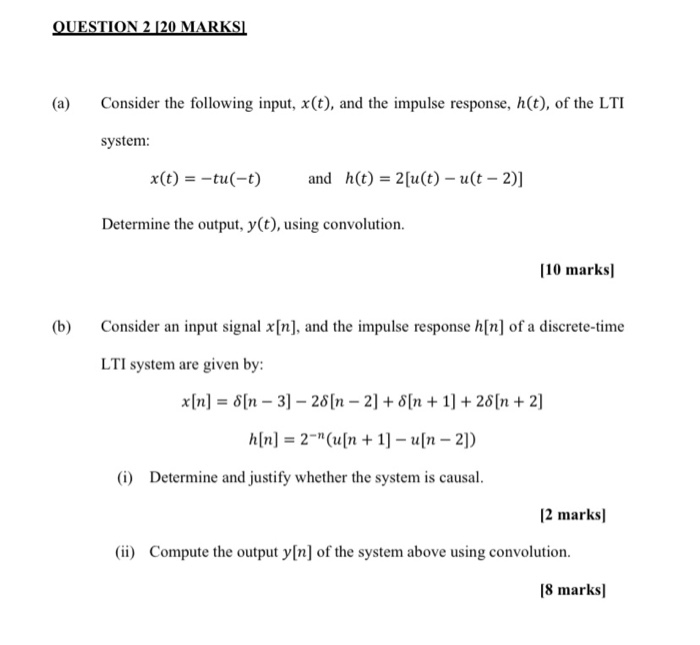 Solved Question 2 20 Marksi A Consider The Following 