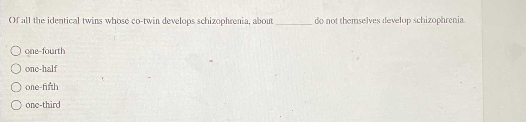 Solved Of all the identical twins whose co-twin develops | Chegg.com