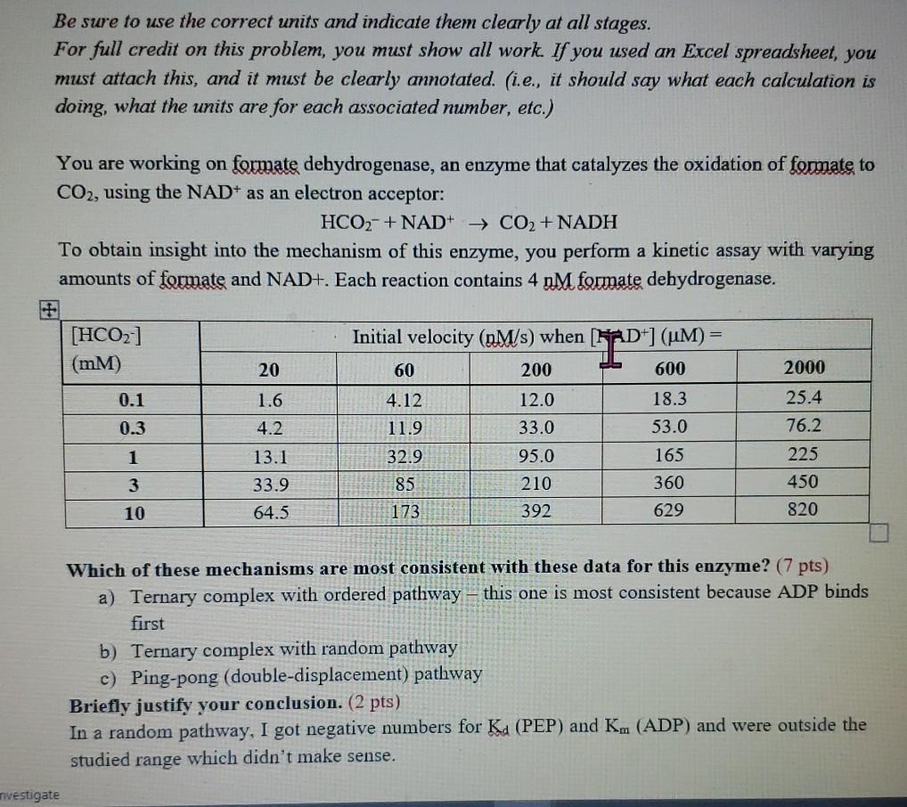 Be sure to use the correct units and indicate them | Chegg.com