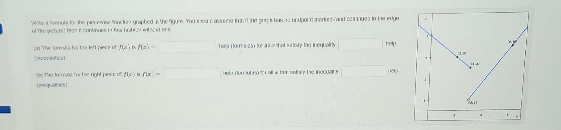 Solved Write A Formula For The Piecewise Function Graphed In