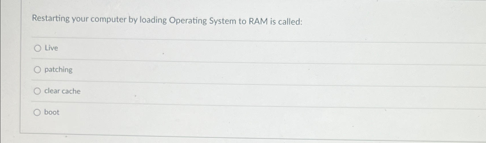 Solved Restarting your computer by loading Operating System | Chegg.com
