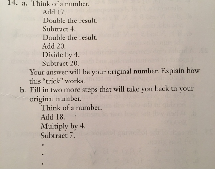 Solved 14 A Think Of A Number Add 17 Double The Result