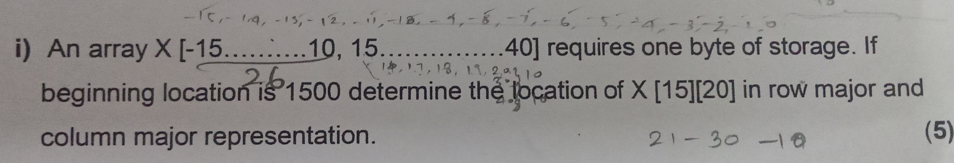 i) ﻿An array . 40] ﻿requires one byte of storage. If | Chegg.com