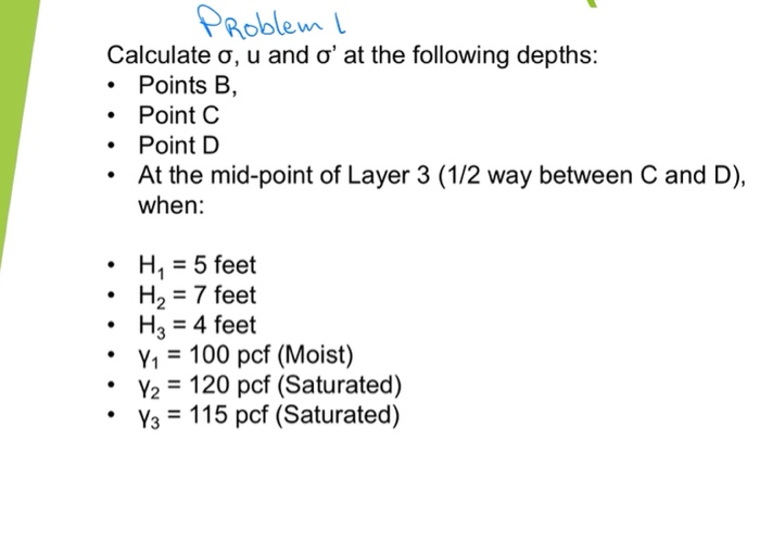 Solved Problemi Calculate o, u and o' at the following | Chegg.com