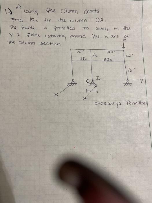 Solved T. Using the column charts Find kx for the column OA. | Chegg.com