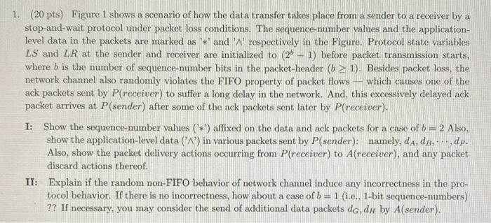 Solved 1. (20 pts) Figure 1 shows a scenario of how the data | Chegg.com