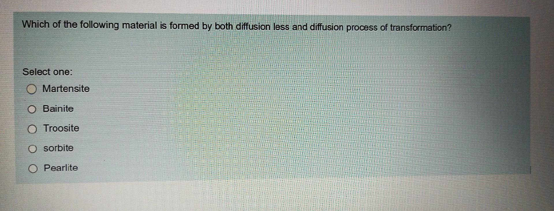 Solved Which of the following material is formed by both | Chegg.com