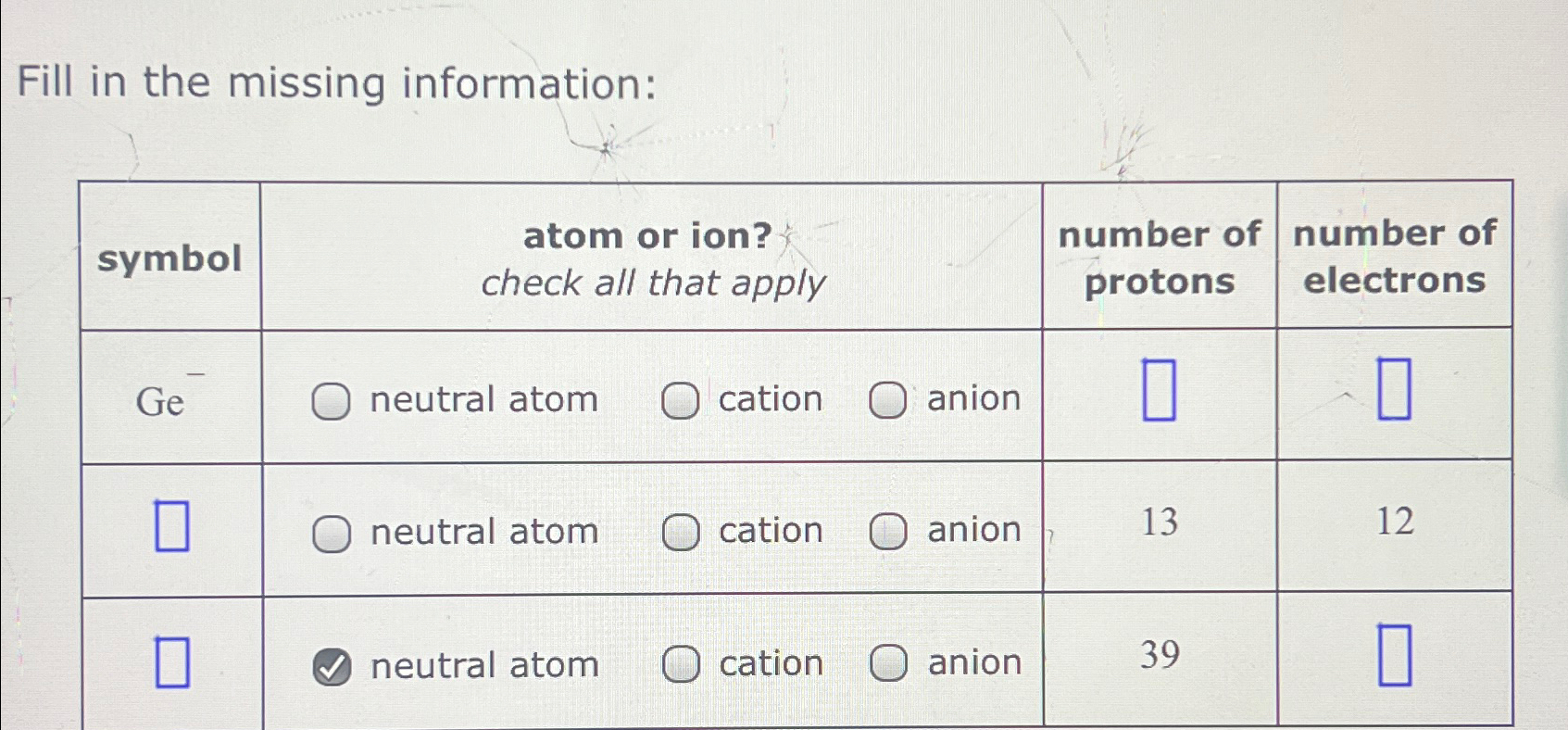 Solved Fill in the missing | Chegg.com