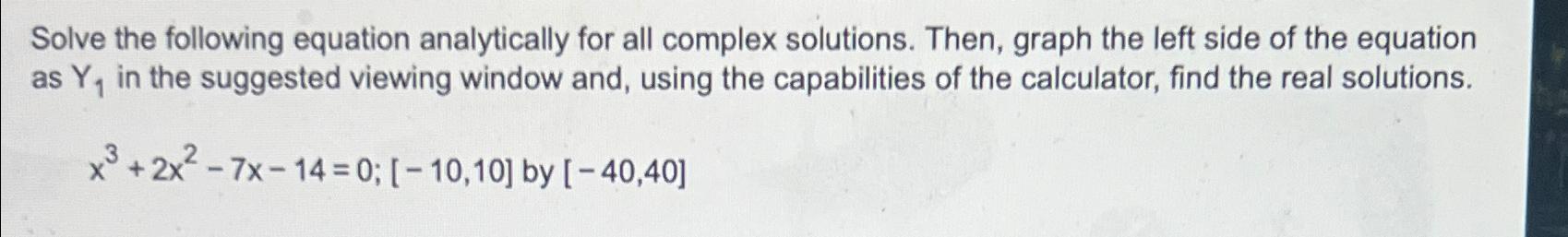 Solved Solve the following equation analytically for all | Chegg.com