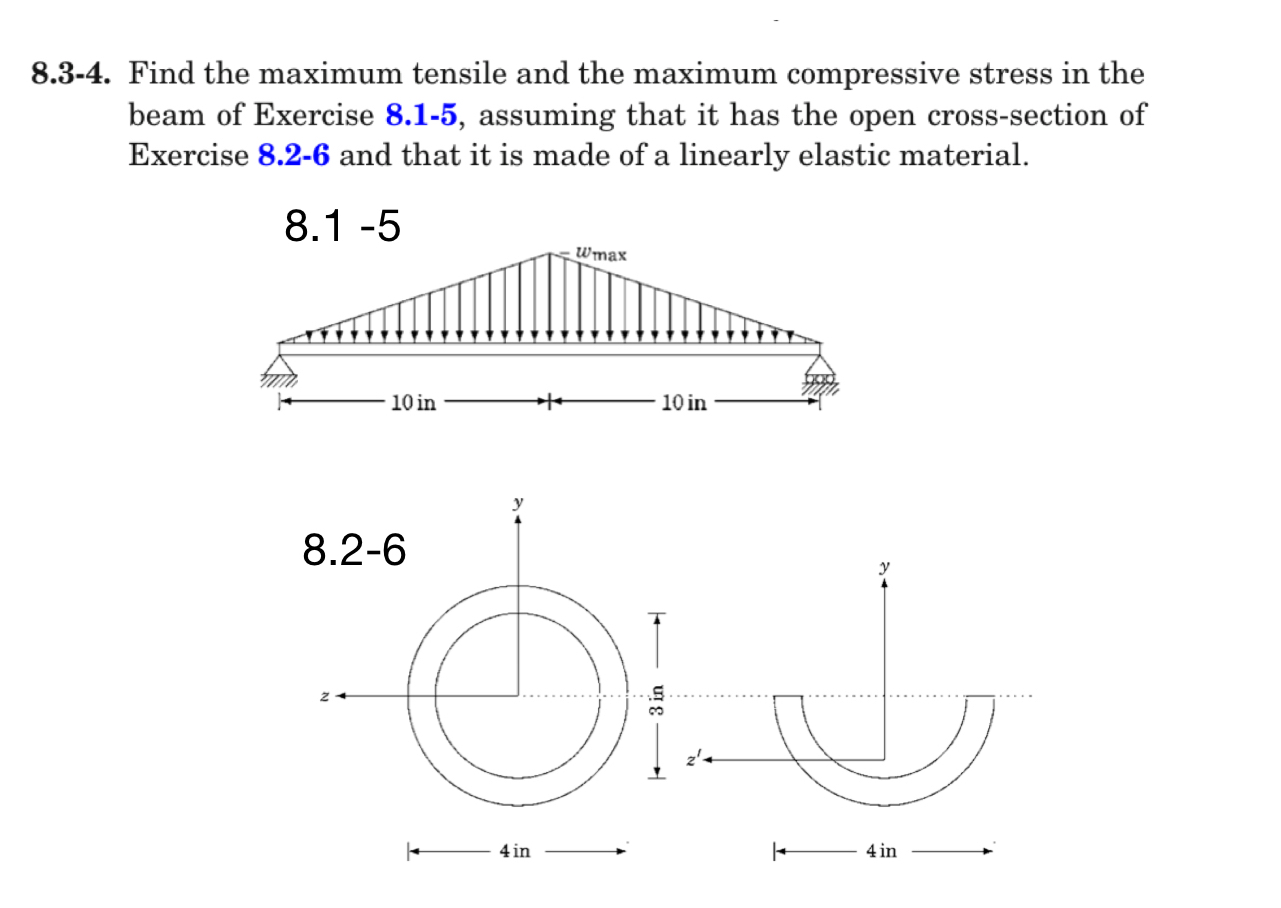 Solved 8.3-4. ﻿Find the maximum tensile and the maximum | Chegg.com